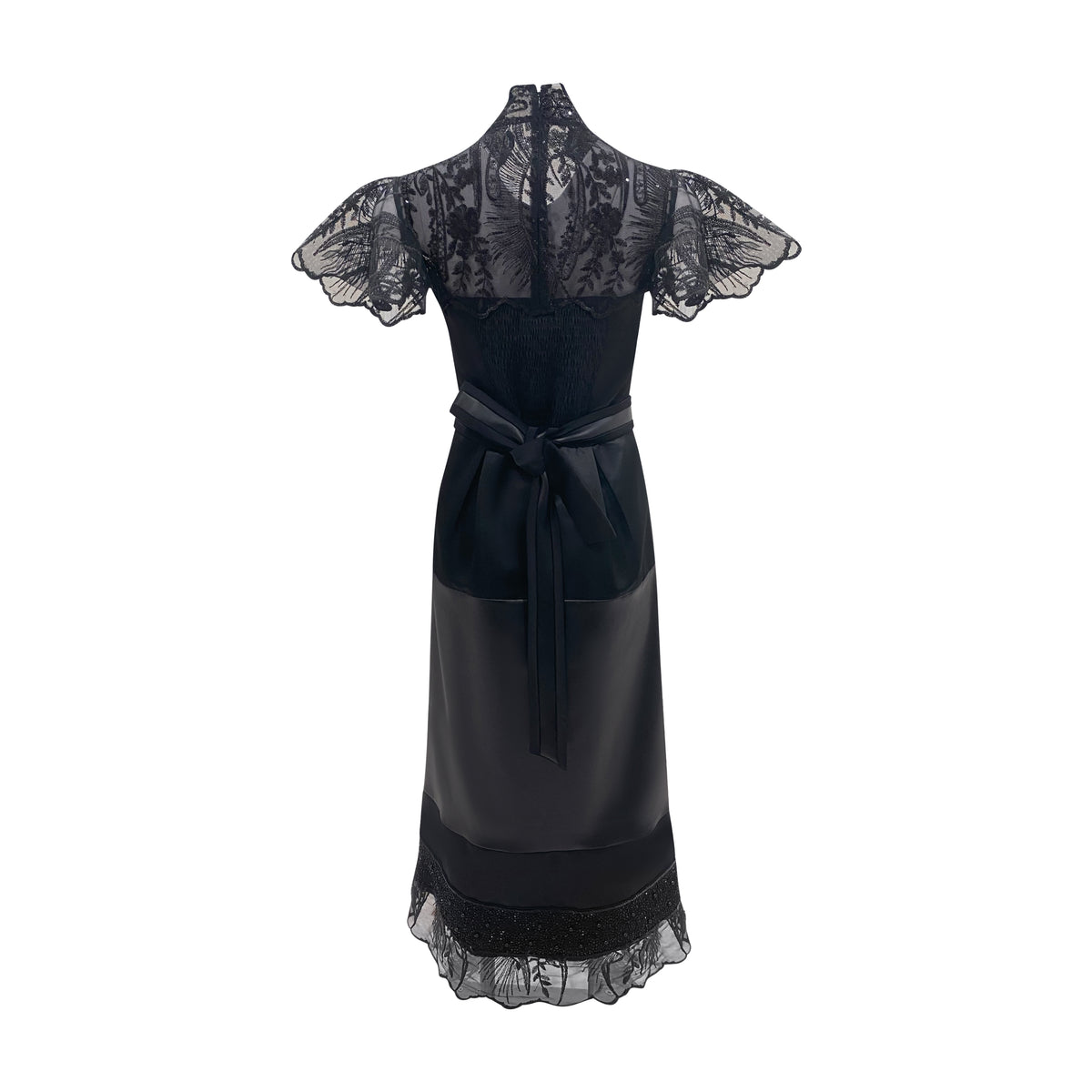 Signature Black Jennifer lace long dress | 2MADISONAVENUE.COM